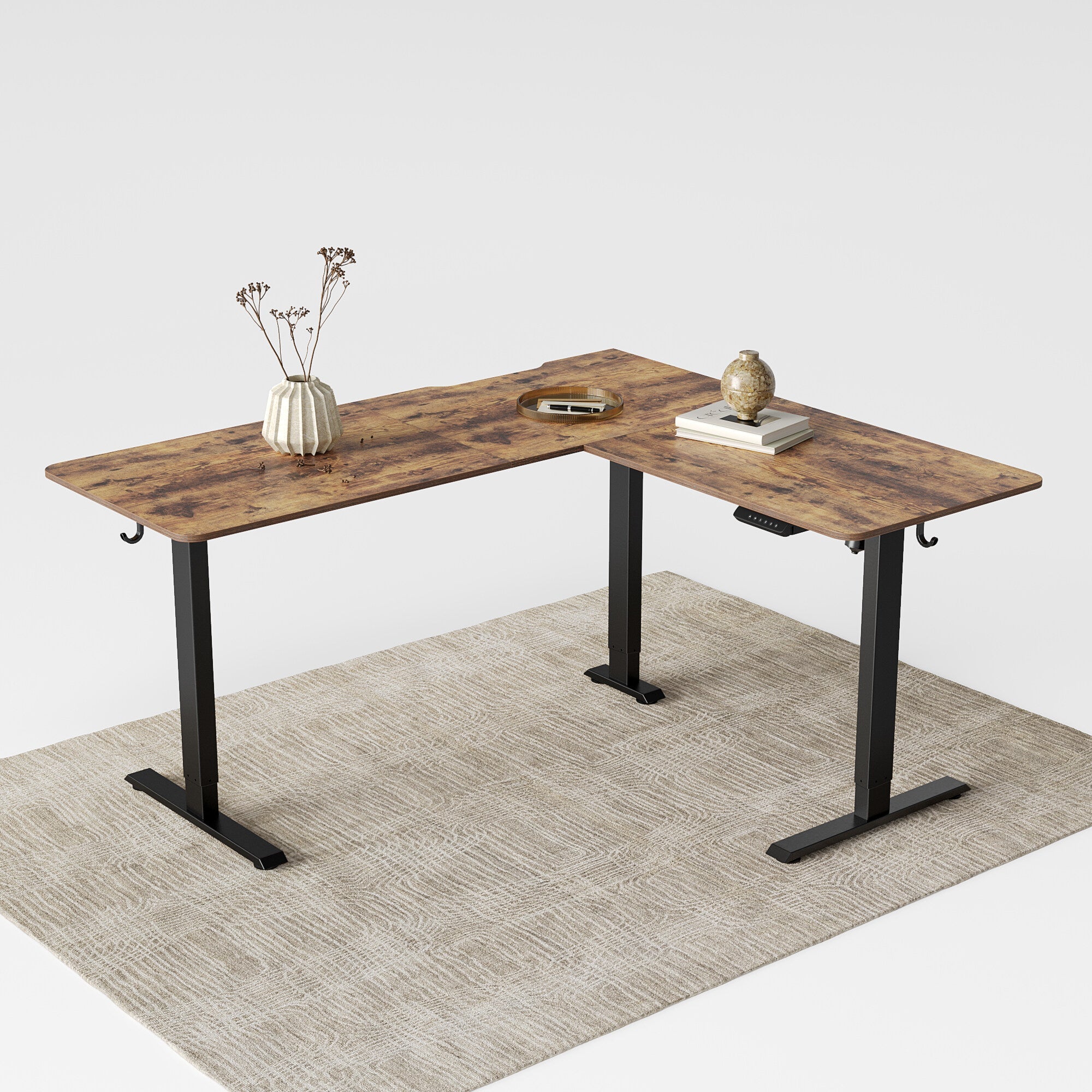 FEZiBO Triple Motor Reversible L-shaped Standing Desk